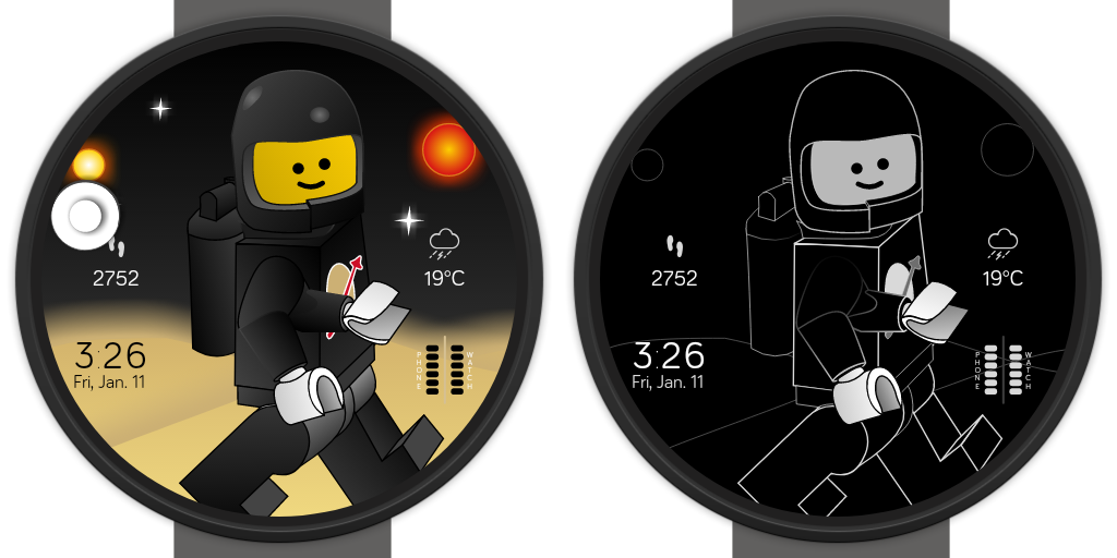 Block Space Man - Pujie Black Watch Face - Isreal Mathew
